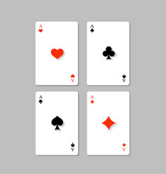 Four playing cards suits symbols Royalty Free Vector Image