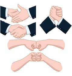 Cartoon hands pack lineart 1 Royalty Free Vector Image
