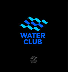 Logo white cachalot swimming diving club Vector Image