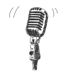 Hand drawn studio microphone Royalty Free Vector Image
