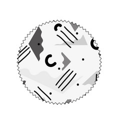 Grayscale circle with graphic abstract style Vector Image