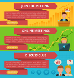 Meeting banner set Royalty Free Vector Image - VectorStock