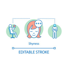 Shyness concept icon Royalty Free Vector Image