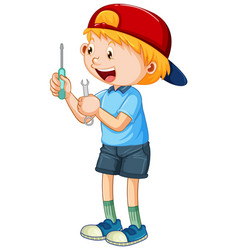 Students raising their hands on white background Vector Image