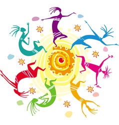 Color of modern dance activity silhouette Vector Image