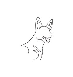 One continuous line drawing simple cute Royalty Free Vector