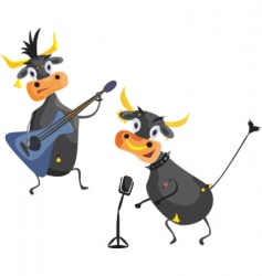 Musical cows Royalty Free Vector Image - VectorStock