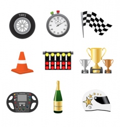 Race objects icons Royalty Free Vector Image - VectorStock