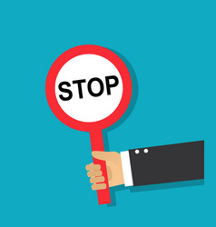 Police using the stop signboard to help Royalty Free Vector