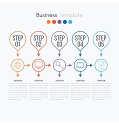 Business process timeline infographics with 7 Vector Image