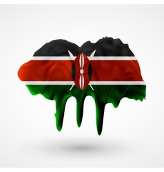 Flag of Kenya painted colors Royalty Free Vector Image