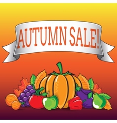 Autumn background with pumpkins Royalty Free Vector Image