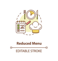 Reduced menu concept icon Royalty Free Vector Image