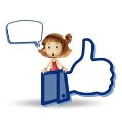 A girl and call out Royalty Free Vector Image - VectorStock