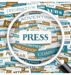 PRESS Royalty Free Vector Image - VectorStock