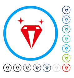 Gem rings rounded icon Royalty Free Vector Image