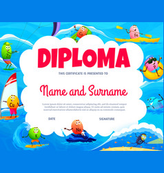 School kids diploma certificate background design Vector Image