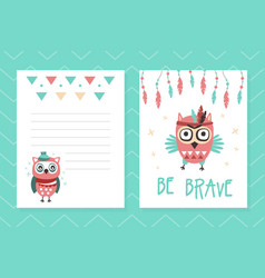 Cute childish note sheets set template for Vector Image