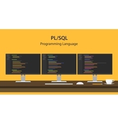 PL SQL programming language code Royalty Free Vector Image