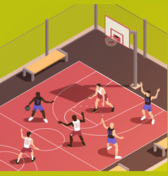 Training basketball isometric composition Vector Image