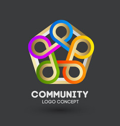 People connection teamwork logo Royalty Free Vector Image
