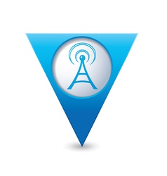 Wi fi icon map pointer blue Royalty Free Vector Image