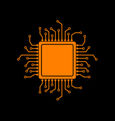 Cpu microprocessor sticker style icon Royalty Free Vector