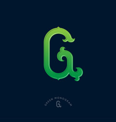 G monogram letter green leaf organic Royalty Free Vector