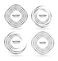 Halftone incomplete circle frame dots Royalty Free Vector