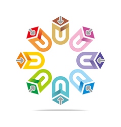 Octa house arrow design icon symbol star Vector Image