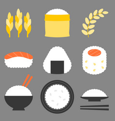 Bowl of white rice detailed icon Royalty Free Vector Image
