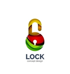 Creative abstract lock logo created Royalty Free Vector