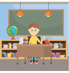 School world map cartoon Royalty Free Vector Image