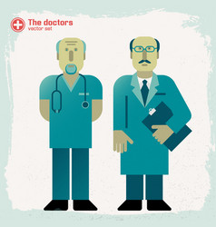 Colored hand sketch doctors Royalty Free Vector Image