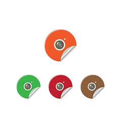 Shiny glowing buttons and icons Royalty Free Vector Image