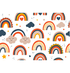 Cute hippie seamless pattern Royalty Free Vector Image