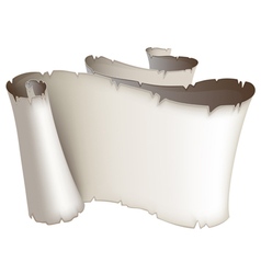 Realistic open parchment scroll on transparent Vector Image