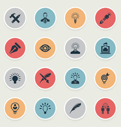 Set simple visual art icons Royalty Free Vector Image