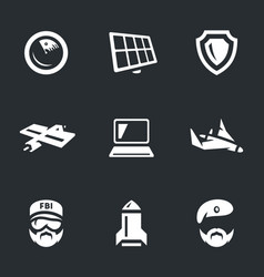 Set of military intelligence icons Royalty Free Vector Image