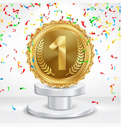 Gold silver bronze award sport 1st 2nd 3rd place Vector Image