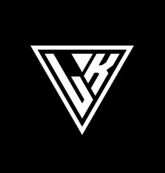 Lk logo letter monogram with triangle shape Vector Image