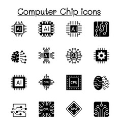 Computer chip icon Royalty Free Vector Image - VectorStock