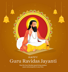 Guru ravidas jayanti banner design Royalty Free Vector Image