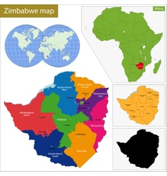 Zimbabwe map Royalty Free Vector Image - VectorStock