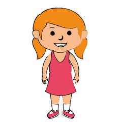 Cute little girl comic character Royalty Free Vector Image
