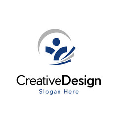 Human agency development creative logo Royalty Free Vector
