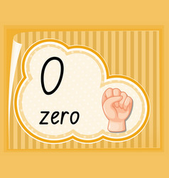 Hand gesture number zero Royalty Free Vector Image