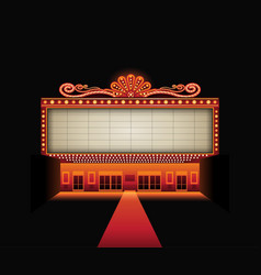 Theater sign billboard frame design Royalty Free Vector