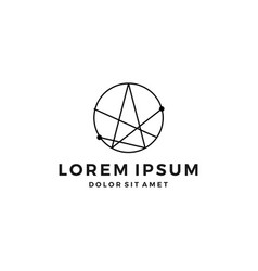 Geometric abstract circle logo line art outline Vector Image
