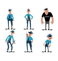 Security guard standing with arms folded Vector Image